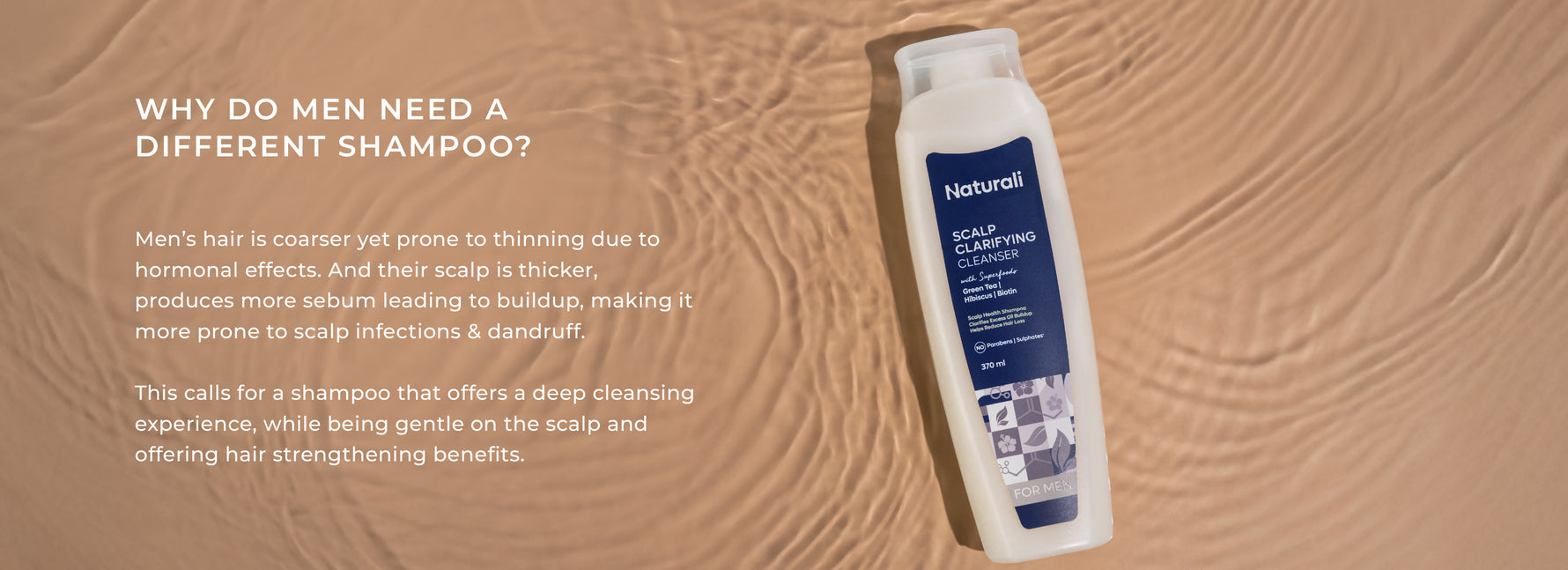 Scalp Clarifying Anti-Dandruff Shampoo for Men — AHA BHA Formula | Naturali